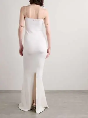 Jacquemus Aro Draped Jersey Maxi Dress - White