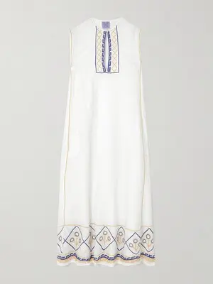 Thierry Colson Apolonia Embroidered Linen Kaftan