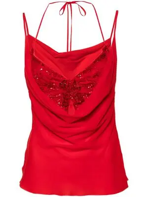 Blumarine Butterfly-bodice Silk Top