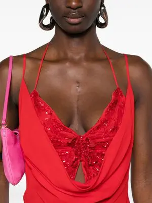 Blumarine Butterfly-bodice Silk Top