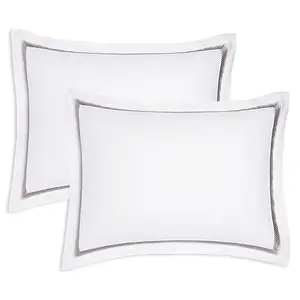 AMALIA HOME COLLECTION Douro Egyptian Cotton Sham, Set Of 2 - White/greige