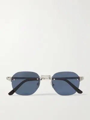 Cartier Santos De Rimless Sunglasses - Silver
