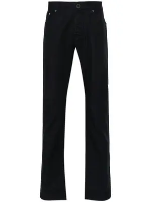 Jacob Cohen Scarf-detail Straight Trousers - Blue