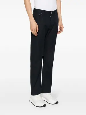 Jacob Cohen Scarf-detail Straight Trousers - Blue