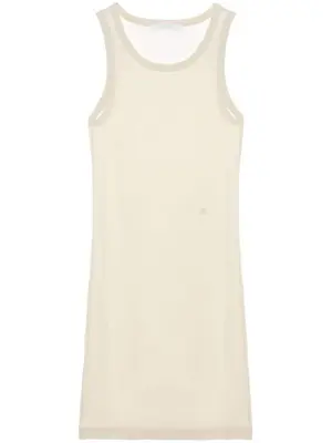 Helmut Lang Fine-ribbed Tank Minidress - Neutrals