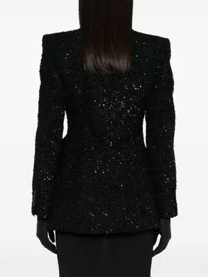 Balenciaga Double-breasted Bouclé Blazer - Black