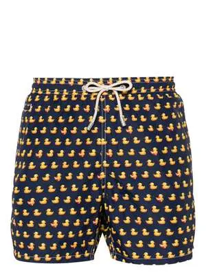 MC2 SAINT BARTH Ducky-print Swim Shorts Blue