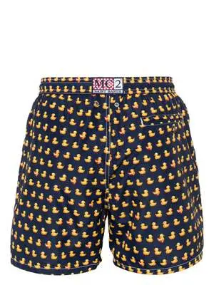 MC2 SAINT BARTH Ducky-print Swim Shorts - Blue