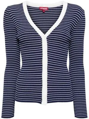 Staud Striped Cargo Cardigan
