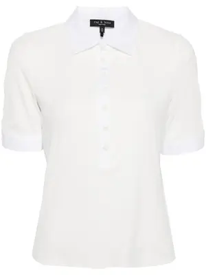 Rag & Bone Ribbed Cotton-modal Blend Polo Shirt