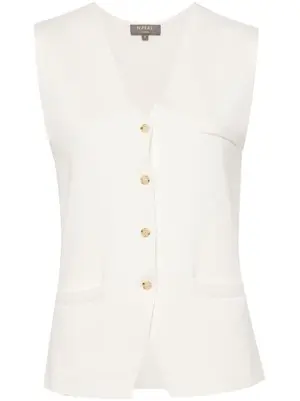 N.peal Mila Cotton-blend Waistcoat - Neutrals