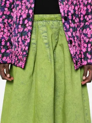 Marni Pleated Denim Knee Length Skirt