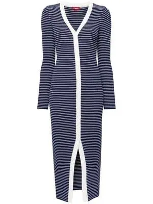 Staud Shoko Striped Ribbed Dress