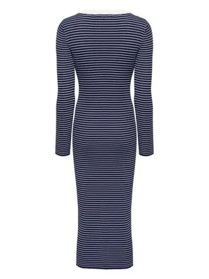 Staud Shoko Striped Ribbed Dress