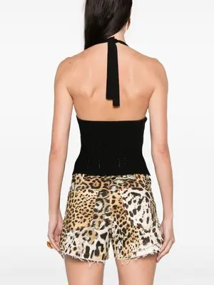 Roberto Cavalli V-neck Crop Top