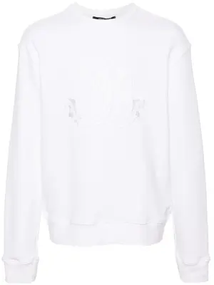 Roberto Cavalli Embroidered Logo Cotton Sweatshirt - White