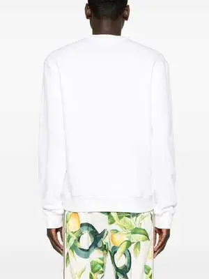 Roberto Cavalli Embroidered Logo Cotton Sweatshirt - White