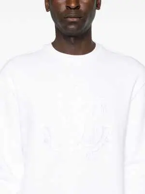 Roberto Cavalli Embroidered Logo Cotton Sweatshirt - White