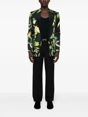 Roberto Cavalli Lemon-print Silk Blazer