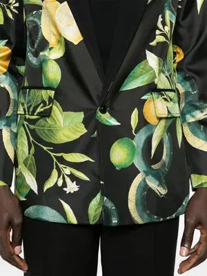 Roberto Cavalli Lemon-print Silk Blazer