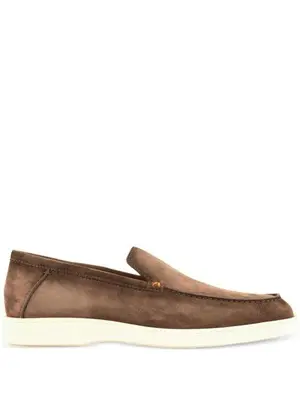 Santoni Suede Slip-on Loafers - Neutrals