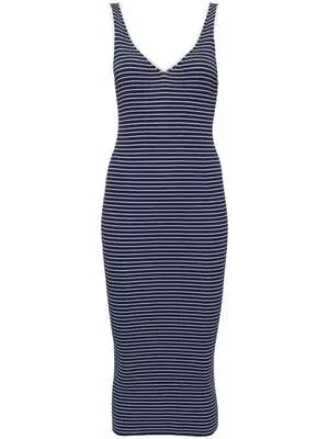 Staud Dana Striped Ribbed Dress