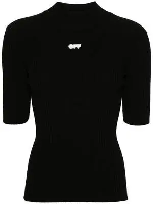 Off-White Appliqué-logo Ribbed-knit Top
