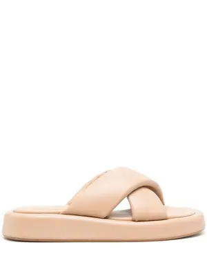 VAMSKO Leather Pillow Sandals - Neutrals