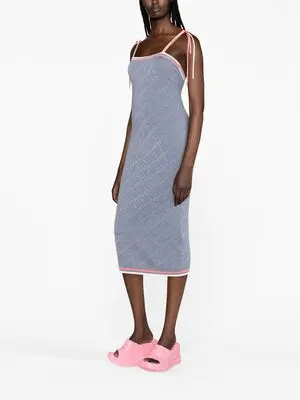 Fendi Mirror Intarsia Knit Midi Dress