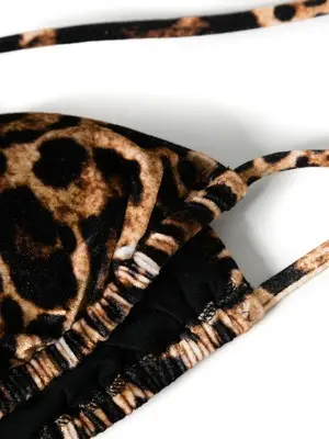Vetements Leopard-print Velour Bikini Top