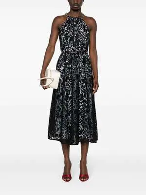 Michael Kors Broderie-anglaise Belted Midi Dress