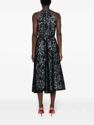 Michael Kors Broderie-anglaise Belted Midi Dress
