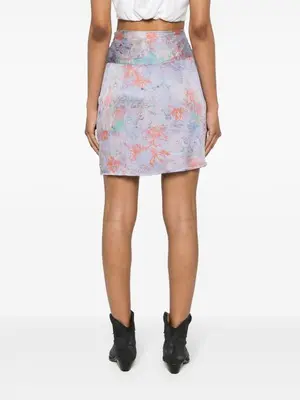 IRO PARIS Theoline Printed Silk Mini Skirt - Purple