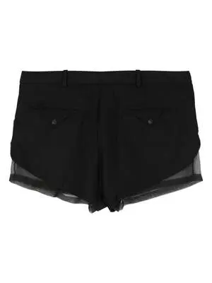 EGONLAB Sheer Panelling Wool Mini Shorts