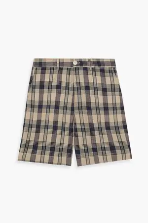 ALEX MILL Checked Cotton Shorts - Beige