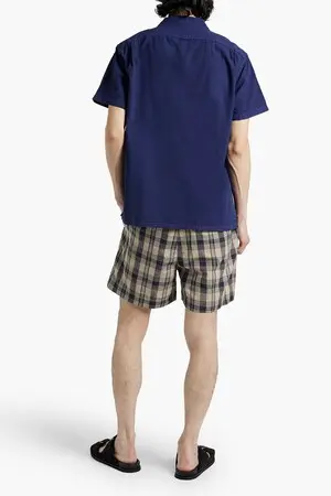 ALEX MILL Checked Cotton Shorts - Beige
