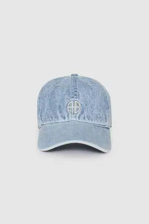 ANINE BING Jeremy Baseball Cap - Bleached Blue Denim