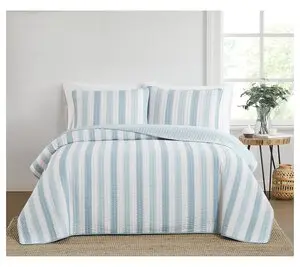 TRULY SOFT Aiden Stripe King 3 Piece Quilt Set - One-color