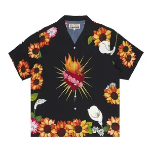 PLEASURES Heart Button Down Shirt - Black