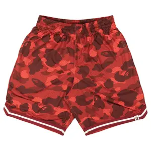 A BATHING APE Camo Wide Fit Basketball Shorts - Red