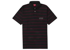 Supreme Thrasher Stripe Polo Shirt - Black