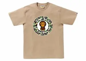 BAPE Abc Camo Milo Busy Works Tee Shirt Beige/green