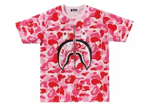A BATHING APE Abc Camo Shark Tee Shirt - Pink