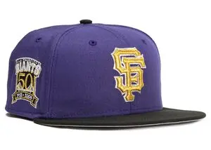 New Era San Francisco Giants 50th Anniversary Patch Hat - Purple/black
