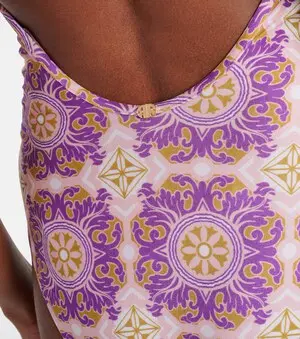 ADRIANA DEGREAS Exotic Coral Printed Halterneck Swimsuit