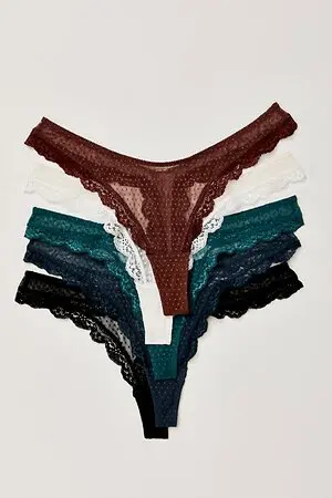 Free People Midweek Thong 5-pack Bundle - Multicolor
