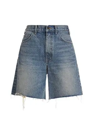NILI LOTAN Russel Denim Raw-edge Shorts Summer Wash