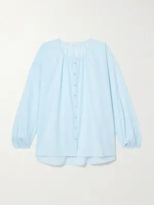 Skin Blair Organic Cotton-voile Shirt - Blue