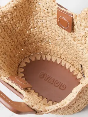 Staud Sienna Mini Raffia Tote - Brown
