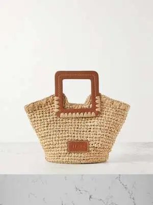 Staud STAUD Sienna Mini Raffia Tote Tan